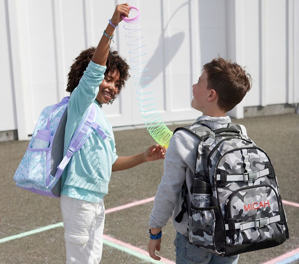 Mackenzie Grey Classic Camo Reflective Backpacks | Pottery Barn Kids AU